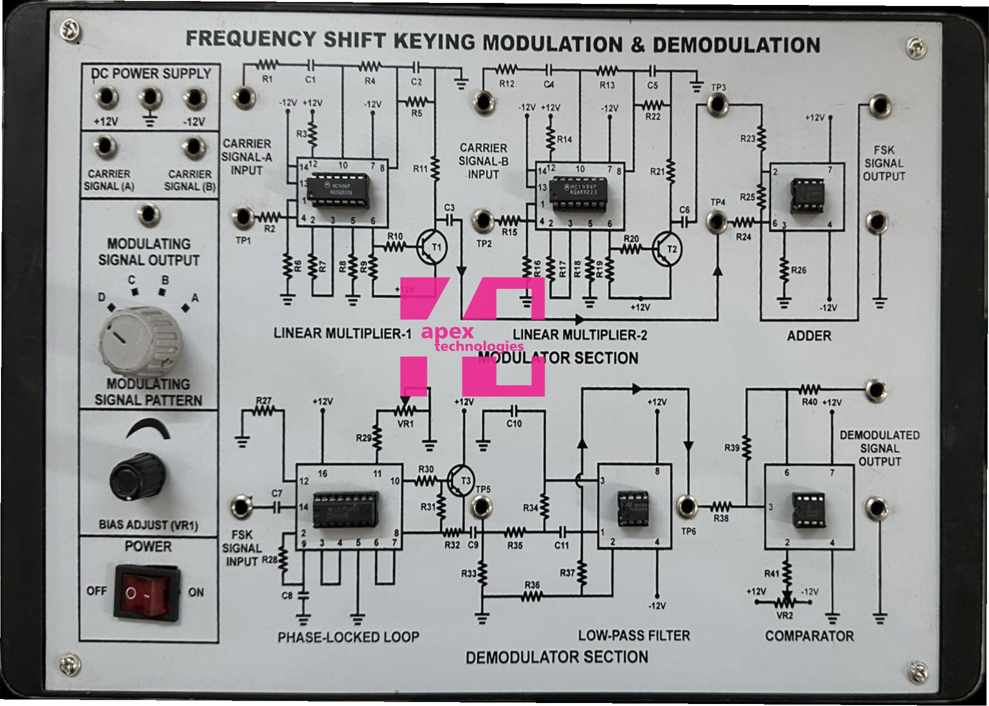 Frequency Shift Keying Modulation And Demodulation Fsk Trainer Kit