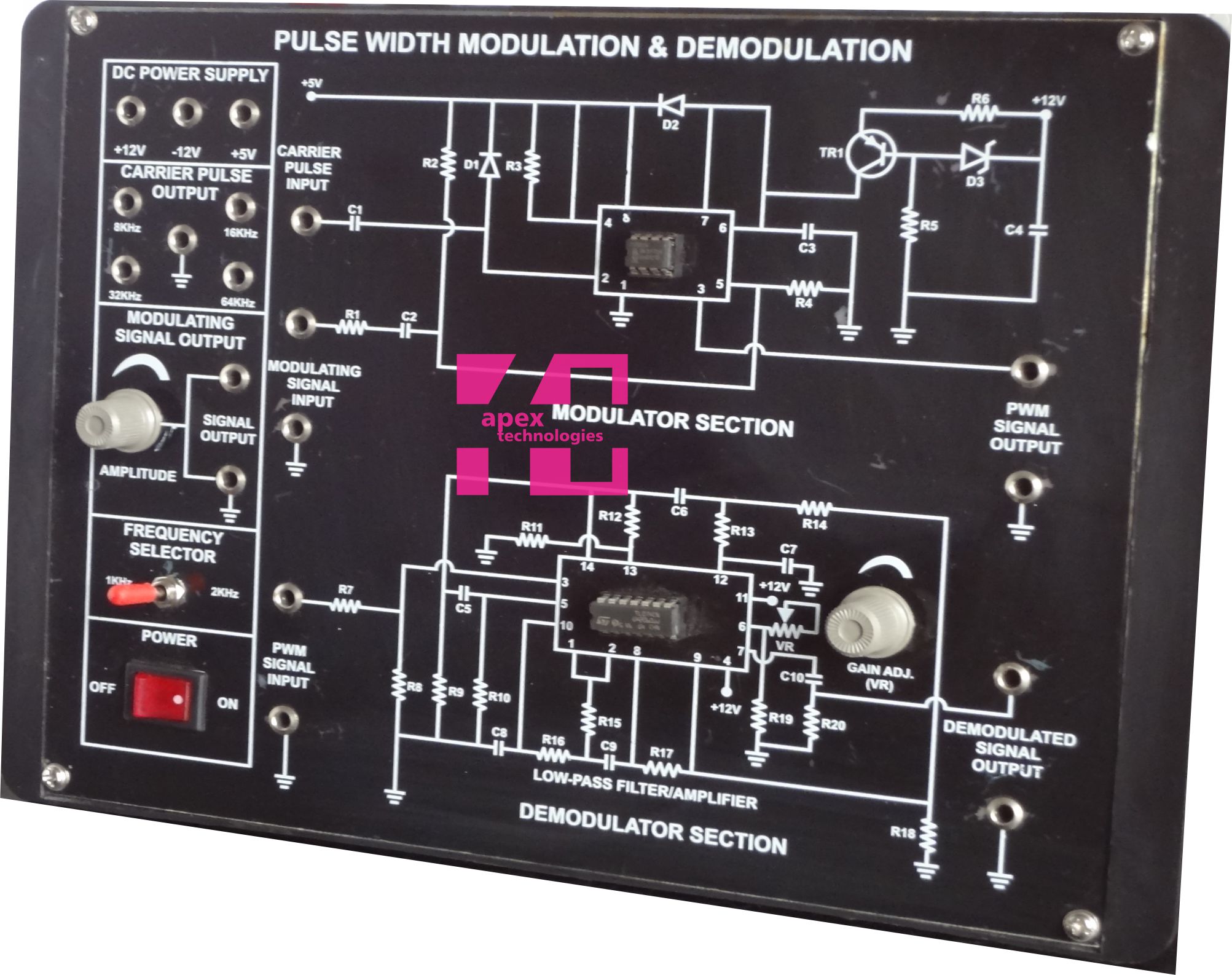 Pulse width Modulation & Demodulation Trainer Kit
